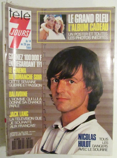 PROGRAMME TÉLÉVISION TÉLÉ 7 JOURS N° 1494 du 14 Janvier 1989 HULOT BALAVOINE EUR 5,00 - PicClick FR