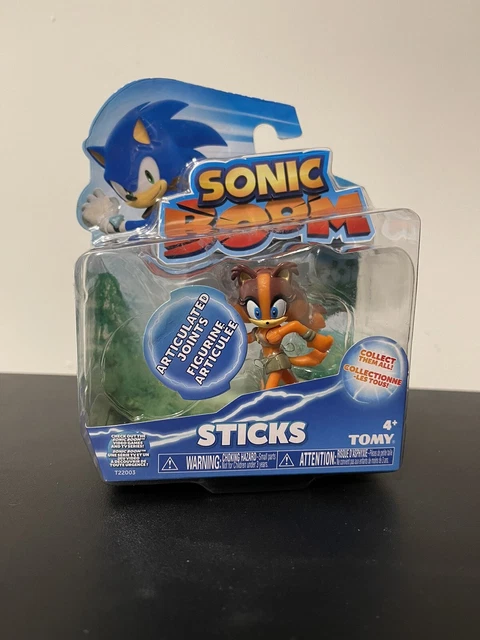 SONIC THE HEDGEHOG Sonic Boom Sticks Fully Articulated Figure TOMY Rare ...