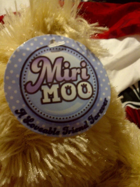 MIRI MOO LIGHT Brown Teddy Bear Wearing Bow 13" Soft Toy *Tagged* £4.50 ...