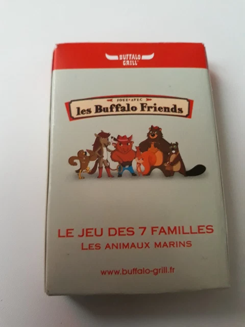 PAQUET DE CARTES jeu de 7 familles les animaux marins les buffalo ...