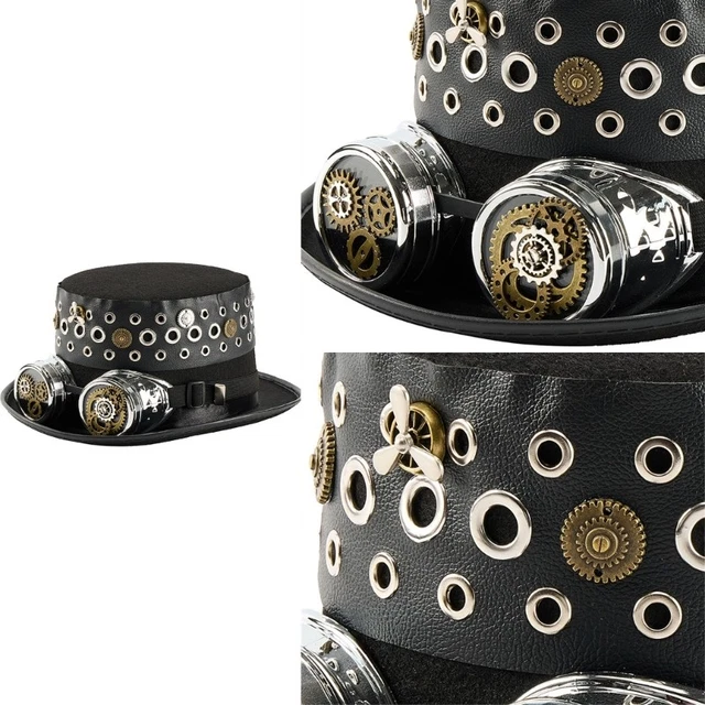 GOTHIC GROMMET GEARED Top Hat Coser Halloween Party Costume for ...