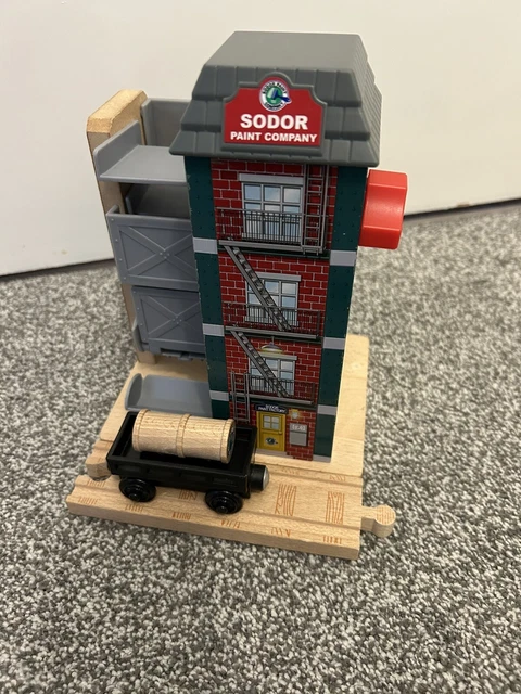 THOMAS & FRIENDS Wooden Railway Sodor Paint Company Building Factory w ...