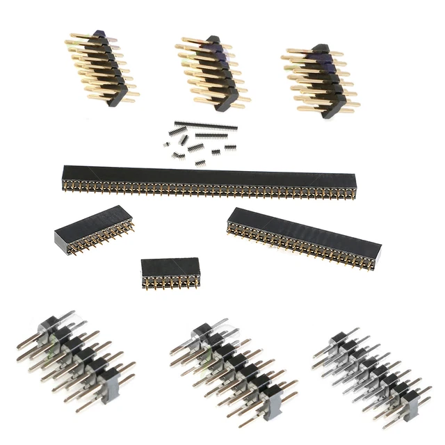 PCB PIN HEADER Male Female Connector 1.27mm Pitch Double Row Straight ...