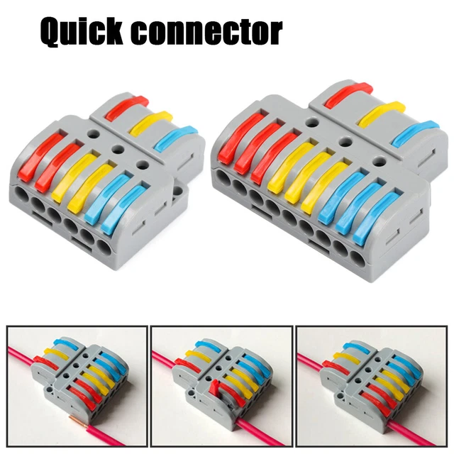 LIGHT CABLE CONNECTORS Terminal Block Quick Wire Connector Push-in ...