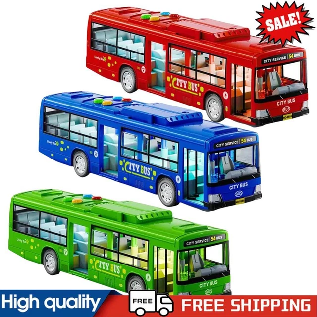 BATTERY-OPERATED CAR MODEL Toy Openable Door Electric City Bus Toy ...