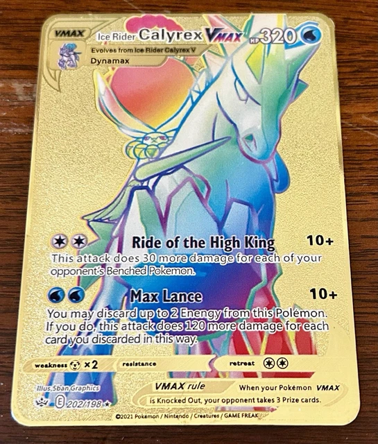 ICE RIDER CALYREX VMAX Pokémon Card Gift Fan Art Collectible £3.26 ...