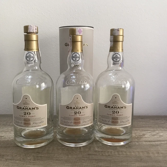 PORTO GRAHAM’S 20Y.O. 75cl - 3 bottiglie vuote + 1 scatola EUR 8,00 - PicClick IT