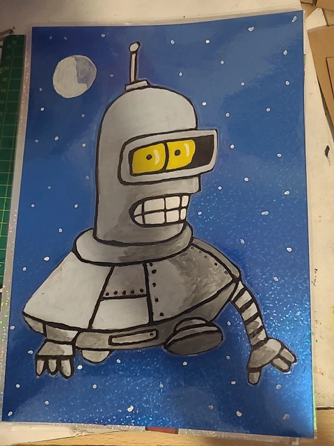 A ORIGINAL A4 Laminated Drawing Of Bender From Futurerama £5.00 ...
