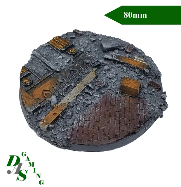 80MM ROUND RESIN Urban/Rubble Scenic Base Deredeo Dreadnought WH40K ...