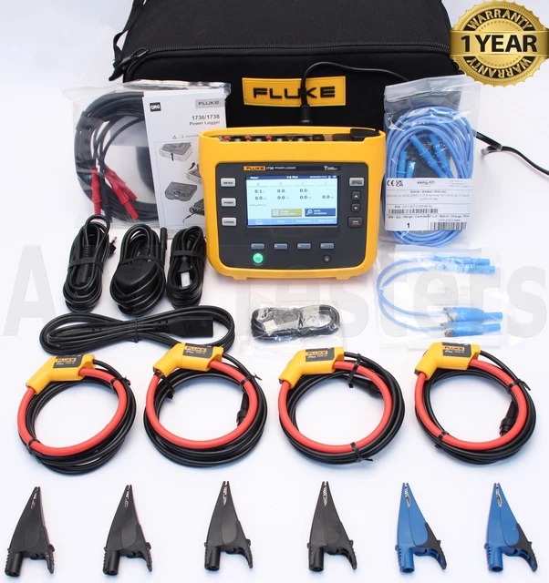FLUKE 1738 THREE Phase Power Quality Logger Analyzer 10.24 kHz £4,829. ...