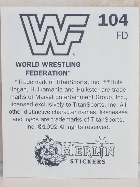WWF SKINNER 104 1992 Merlin Sticker Wrestling Album Rosso Wwe Wcw EUR 3 ...