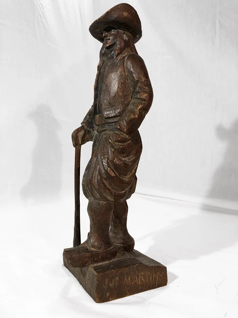 STATUETTE D'UN BRETON en chêne du sculpteur breton Jules Martin ...