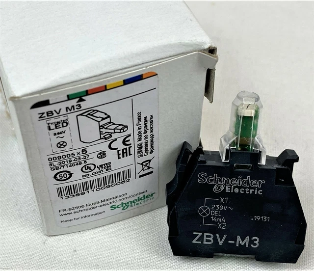 SCHNEIDER ELECTRIC ZBV M3 LED Module, Lamp Socket Green 009005 (VE 5pcs ...