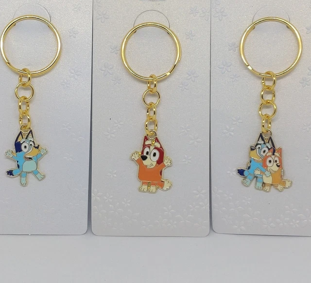 BLUEY ENAMEL KEYRING Keychain Bluey Bingo, Bluey Xmas Gift Stocking ...