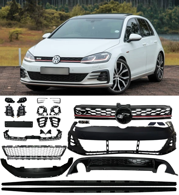 FRONT BUMPER DIFFUSER Skirt Full Body Kit Mk7.5 Gti Look Primed For Vw ...