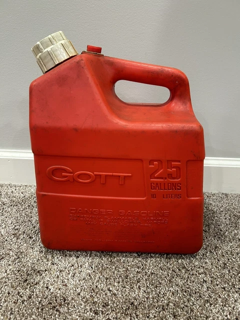 GOTT RUBBERMAID 2.5 Gallon Plastic Vented Gas Can Pre Ban Model 1250 2 ...