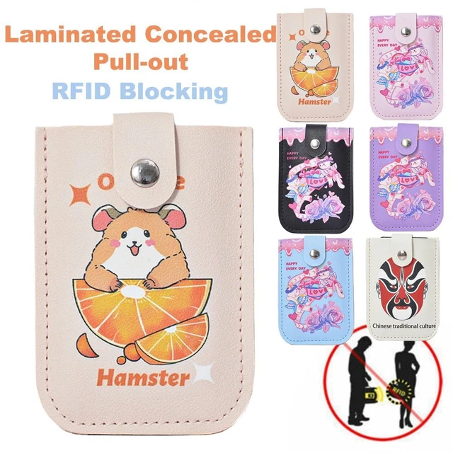 LAMINATED CONCEALED ID Card Holder Pull-out Type Business Card Case Men ...