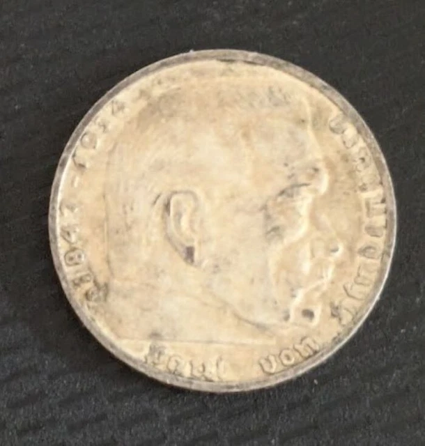 GERMANY THIRD REICH Nazi Coin 2 Reichsmark Silver Coin 1939 F ...