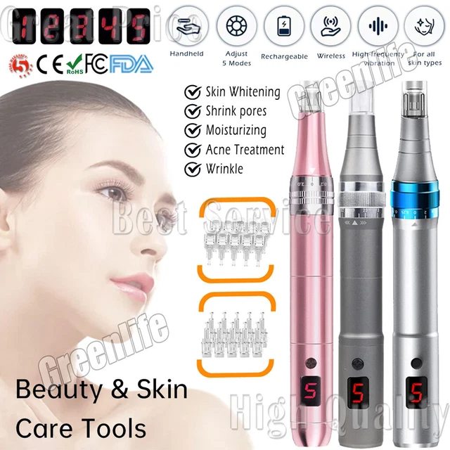 ELECTRIC MICRONEEDLE PEN Wrinkle Removal Skin Rejuvenation Machine Anti ...