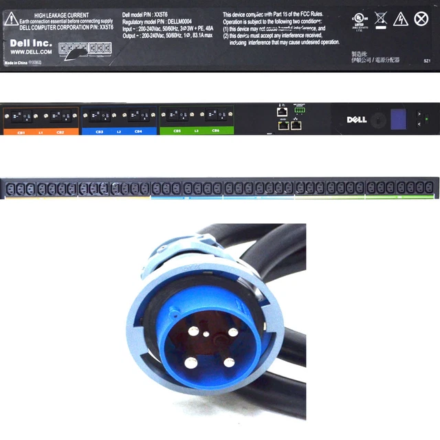 DELL XX5T6 METERED Power Distribution Unit PDU 208V 60A 42x C13 3-Phase ...