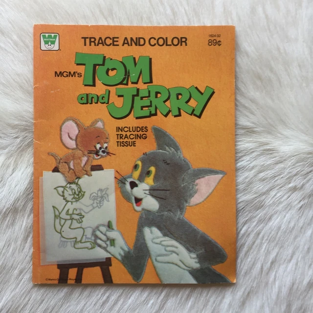 VINTAGE TOM AND JERRY Book Trace and Color Book 1980 WHITMAN Book $20. ...