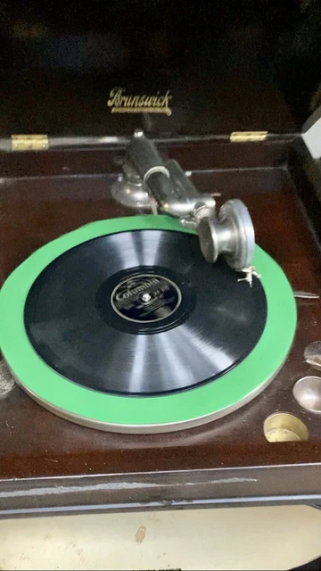 VINTAGE BRUNSWICK MODEL 200 Wind Up Gramophone Record Player Working ...