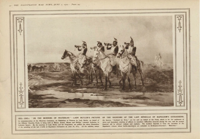WW1 &ON THE Morning Of Waterloo" Lady Butler's Picture Of Last Reveille ...