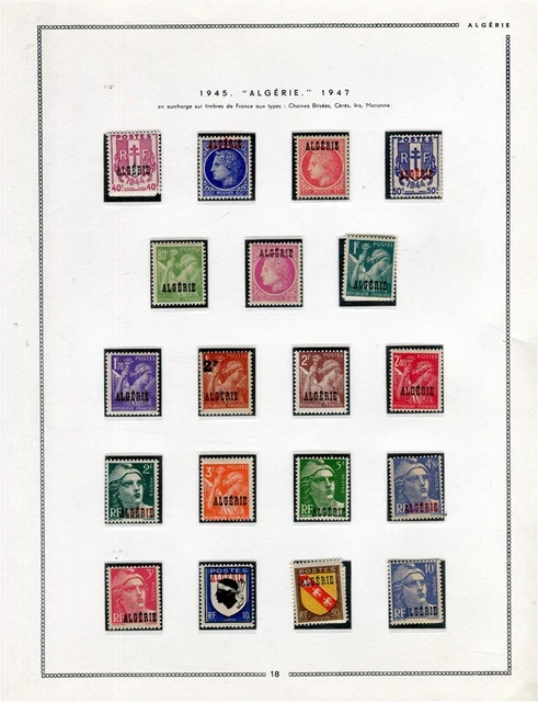 FRENCH COLONIES; ALGERIA 1944 Pictorial issues ( Most MNH ) Sets on ...