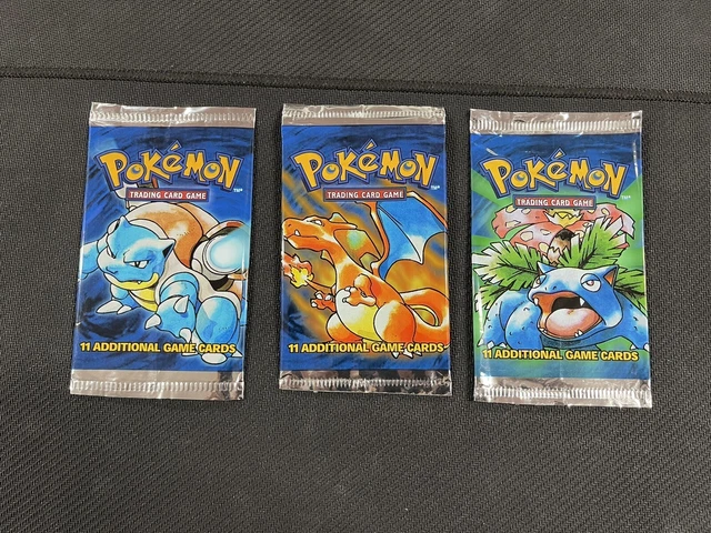 POKEMON CARD X3 *OPEN EMPTY* Booster Packs Base Set Charizard Blastoise ...