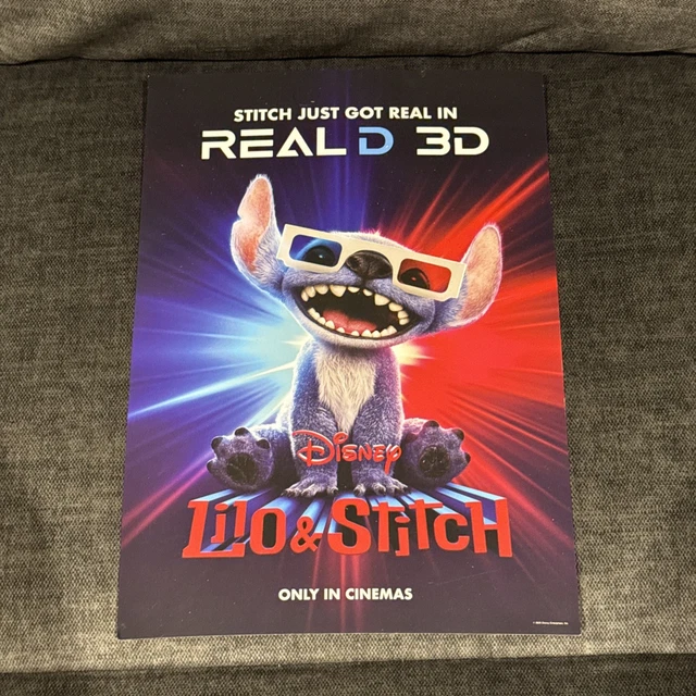DISNEY LILO & stitch 2025 movie real 3D cinema exclusive poster A4 £4. ...
