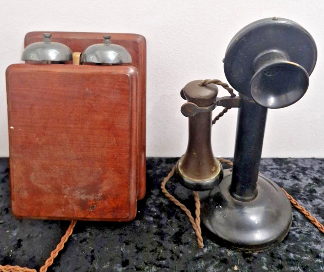 ANTIQUE BRASS NO 15 Candlestick Telephone No Dial and bell box £119.99 ...