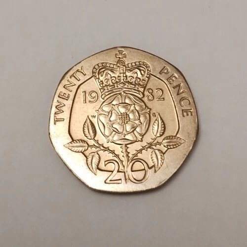**RARE GENUINE** 1982 20p Twenty Pence Coin **ORIGINAL FIRST YEAR MINT ...