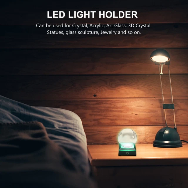 LED LIGHT BASE Small Square Lamp Holder Display Stand for Crystal £9.38 ...