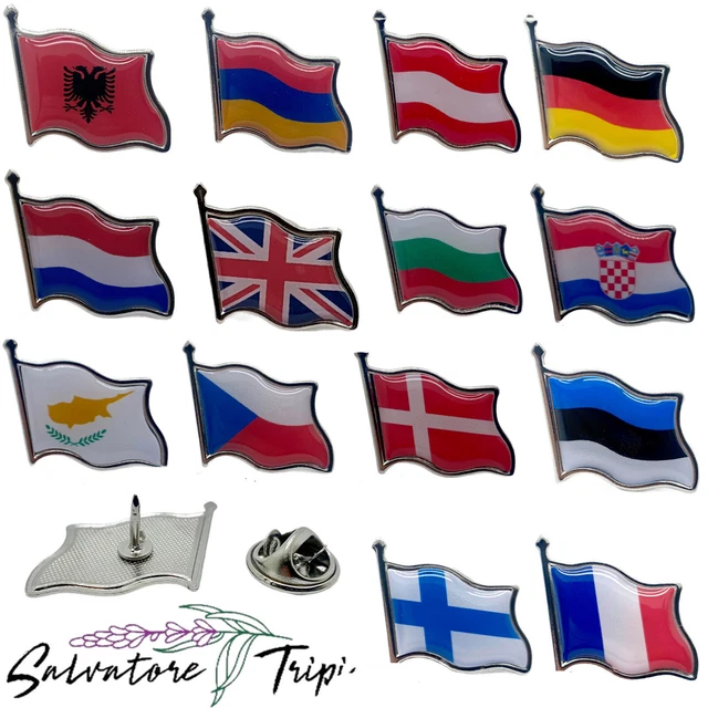EUROPE COUNTRY FLAGS Lapel Nation State BADGE Pin HIGH QUALITY Metal ...