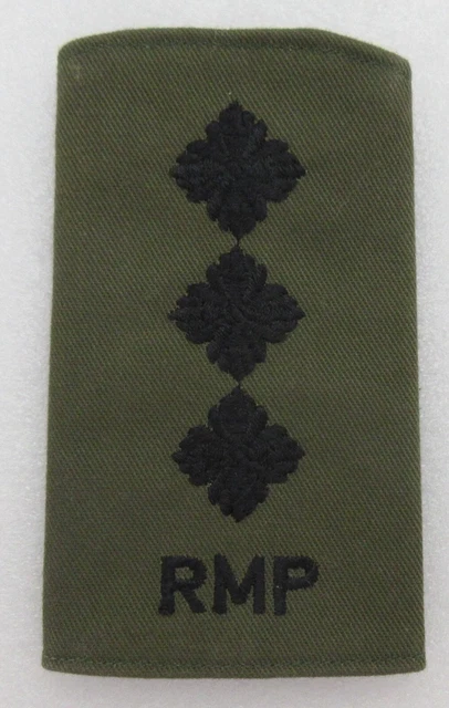 ROYAL MILITARY POLICE (RMP) Captains Slide on Epaulette Black Letters ...