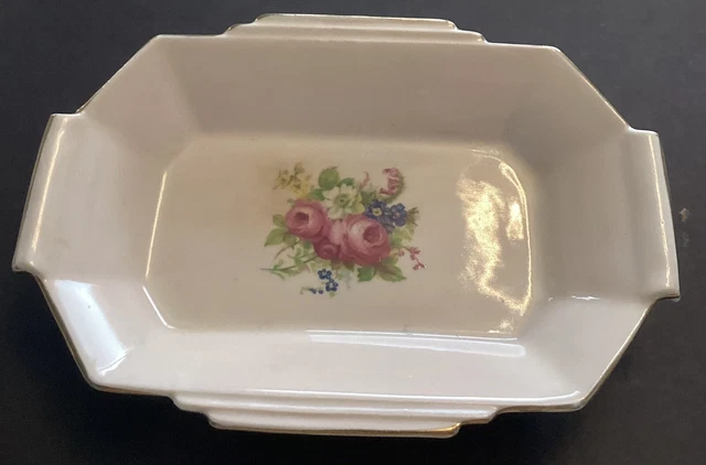 VINTAGE OLD FOLEY Pottery Bone China Dressing Table Tray 7” X 5” £9.99 ...