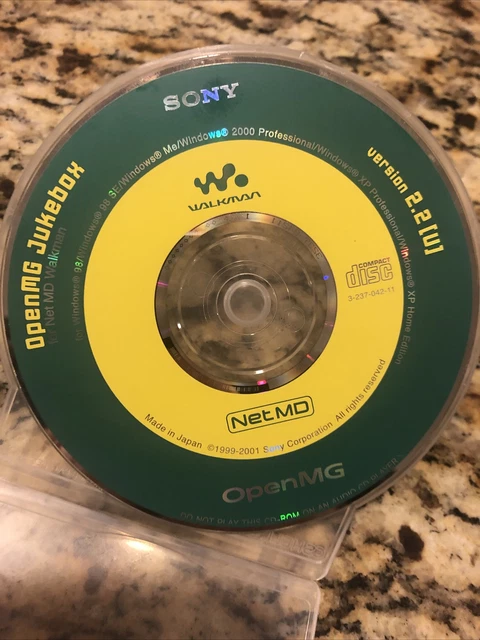 SONY NET MD Walkman Minidisc OpenMG Jukebox CD Version 2.2 Windows 98 ...