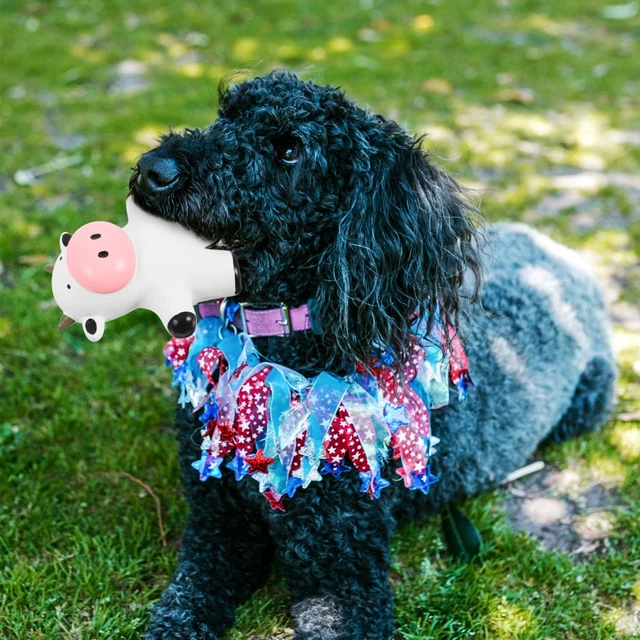 SQUEAKY LATEX GRUNTING Cow Dog Toys Cow Shaped Dog Puppy Chew Toys ...