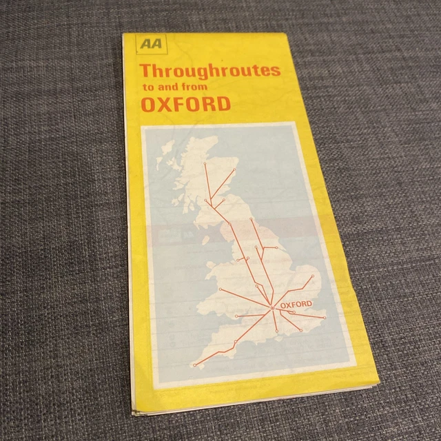 VINTAGE AA THROUGHROUTES to and from Oxford map (1977) £1.99 - PicClick UK