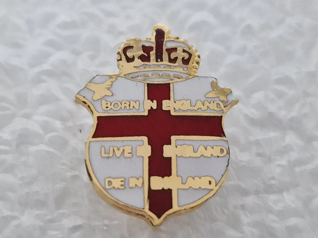 ENGLAND - CROSS of St George Shield with Three Lions - Enamel Pin Badge ...