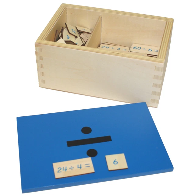 DIVISIONS EQUATIONS AND Dividends Box - MONTESSORI MATH MATERIALS $40. ...