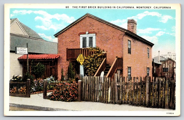 MONTEREY CALIFORNIA~FIRST BRICK Building In California~Restaurant ...