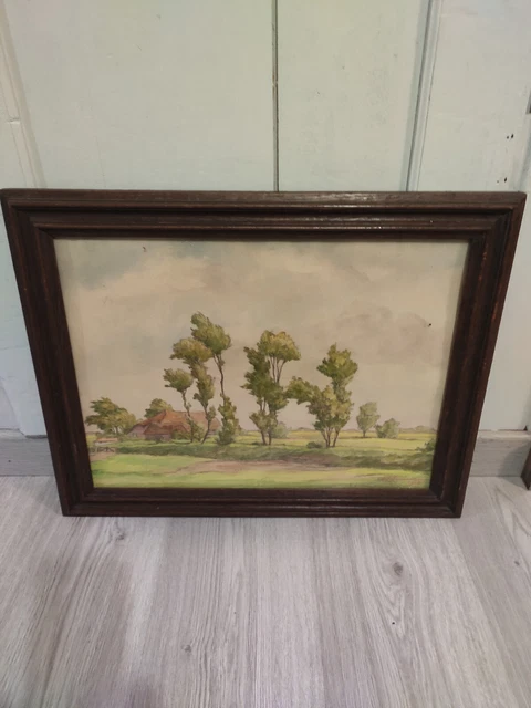 ANCIEN TABLEAU PASTEL aquarelle signé en rouge et daté 1958 EUR 24,00 - PicClick FR
