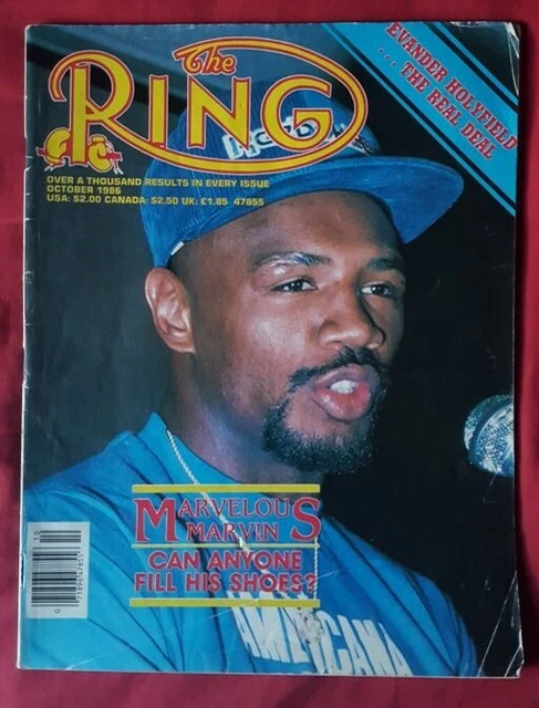 THE RING BOXING Magazine October 1986 Evander Holyfield, Marvin Hagler ...