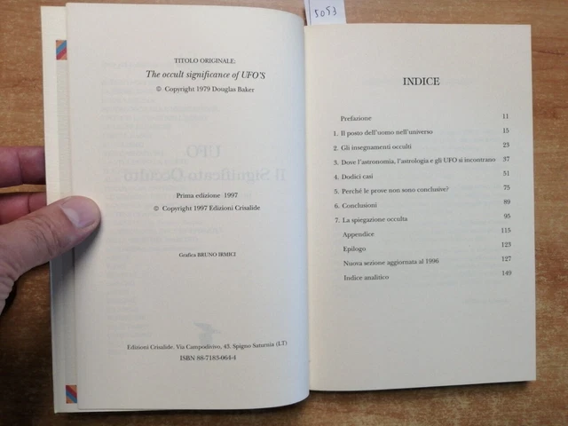 DOUGLAS BAKER - UFO IL SIGNIFICATO OCCULTO 1997 Edizioni Crisalide ESP ET ( EUR 22,33 - PicClick FR