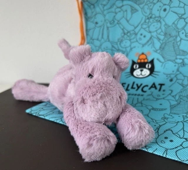 NEW JELLYCAT TINY Smudge Hippo Stuffed Animal Plush + Bag Free Ship £17 ...
