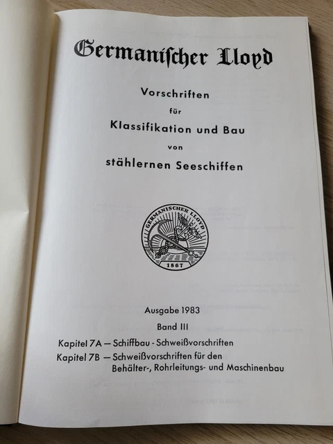 GERMANISCHER LLOYD - Vorschriften für Klassifikation und Bau Band 3 ...