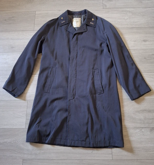 RAF UNIFORM RAINCOAT Blue 1972 Vintage Collar Rank & VTR Badges Size ...