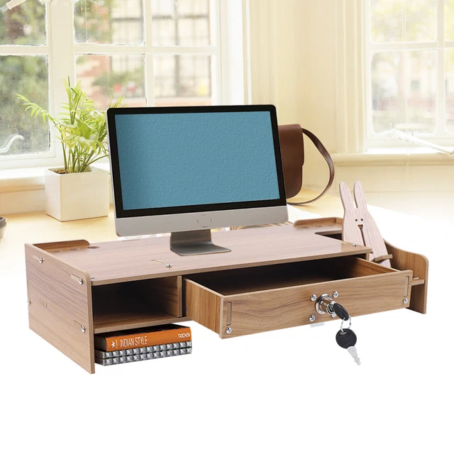 MONITOR RISER STAND with Drawer Desk Organizer Stand for Laptop ...