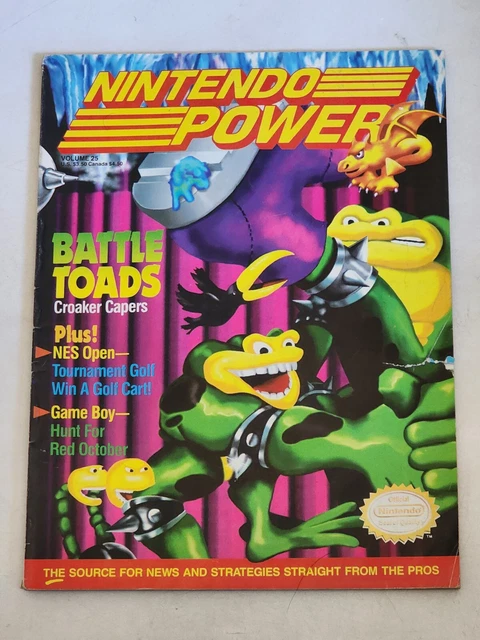 NINTENDO POWER MAGAZINE 1991 Volume 25 Battle Toads W/ Nes Golf Poster ...